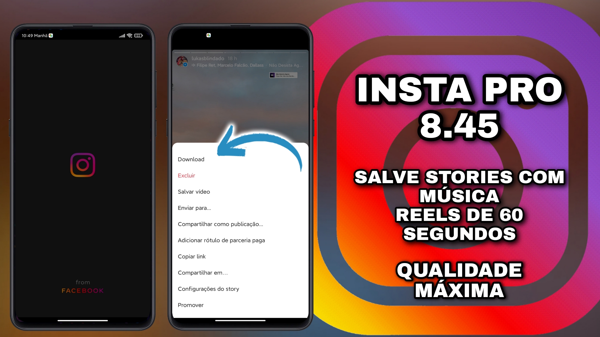 Saiu! Instagram do iPhone no Android Insta Pro 8.45 - Salve Stories Com ...