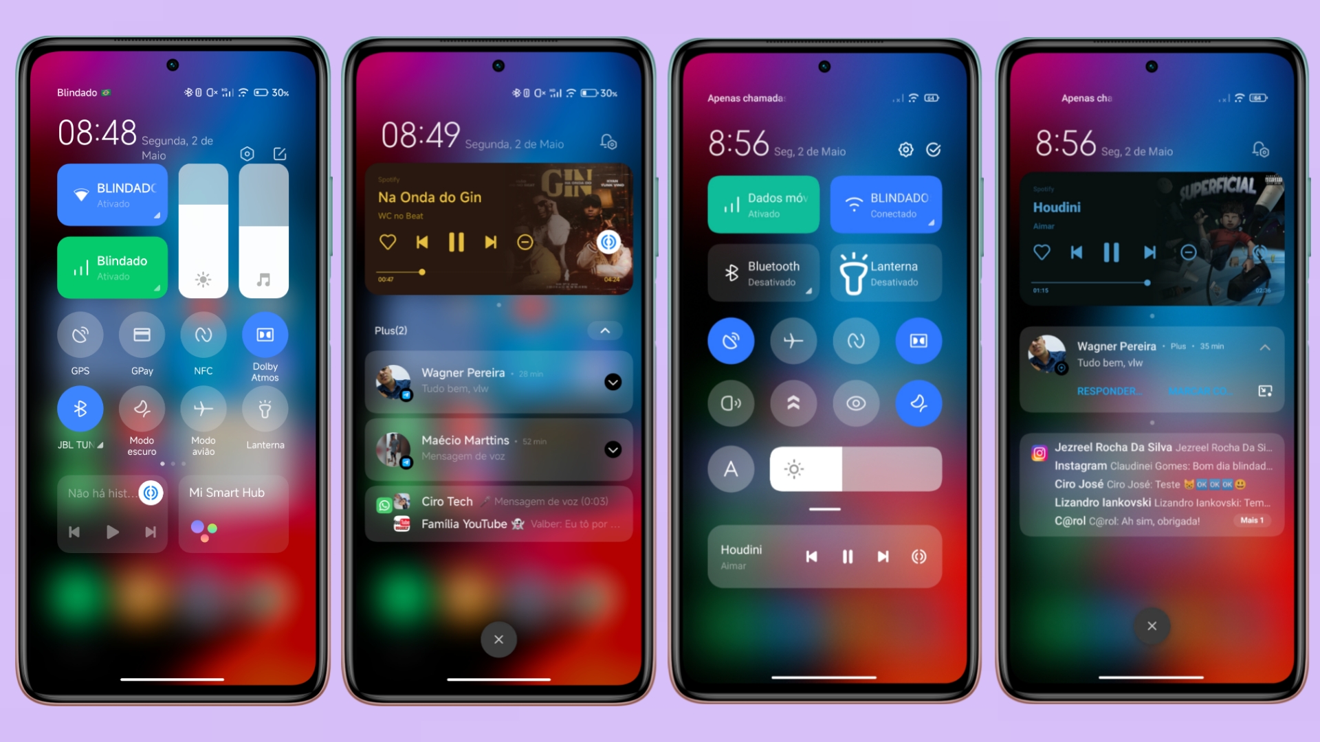 Miui 13 / 12.5 Elegante Control Center - Blur iOS - Eleve o Nível do ...