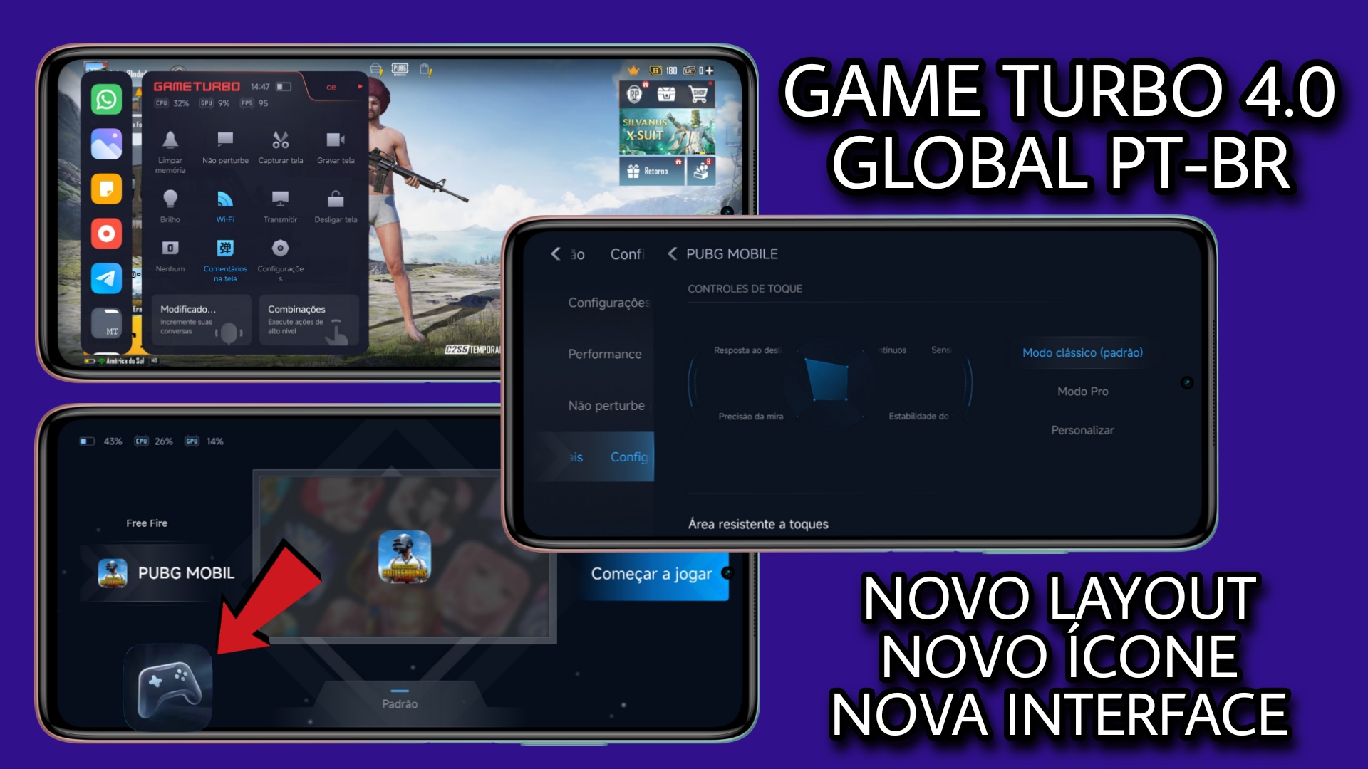 Oficial - Game Turbo 4.0 Global - Novo Ícone - Novo Layout Tudo em PT ...