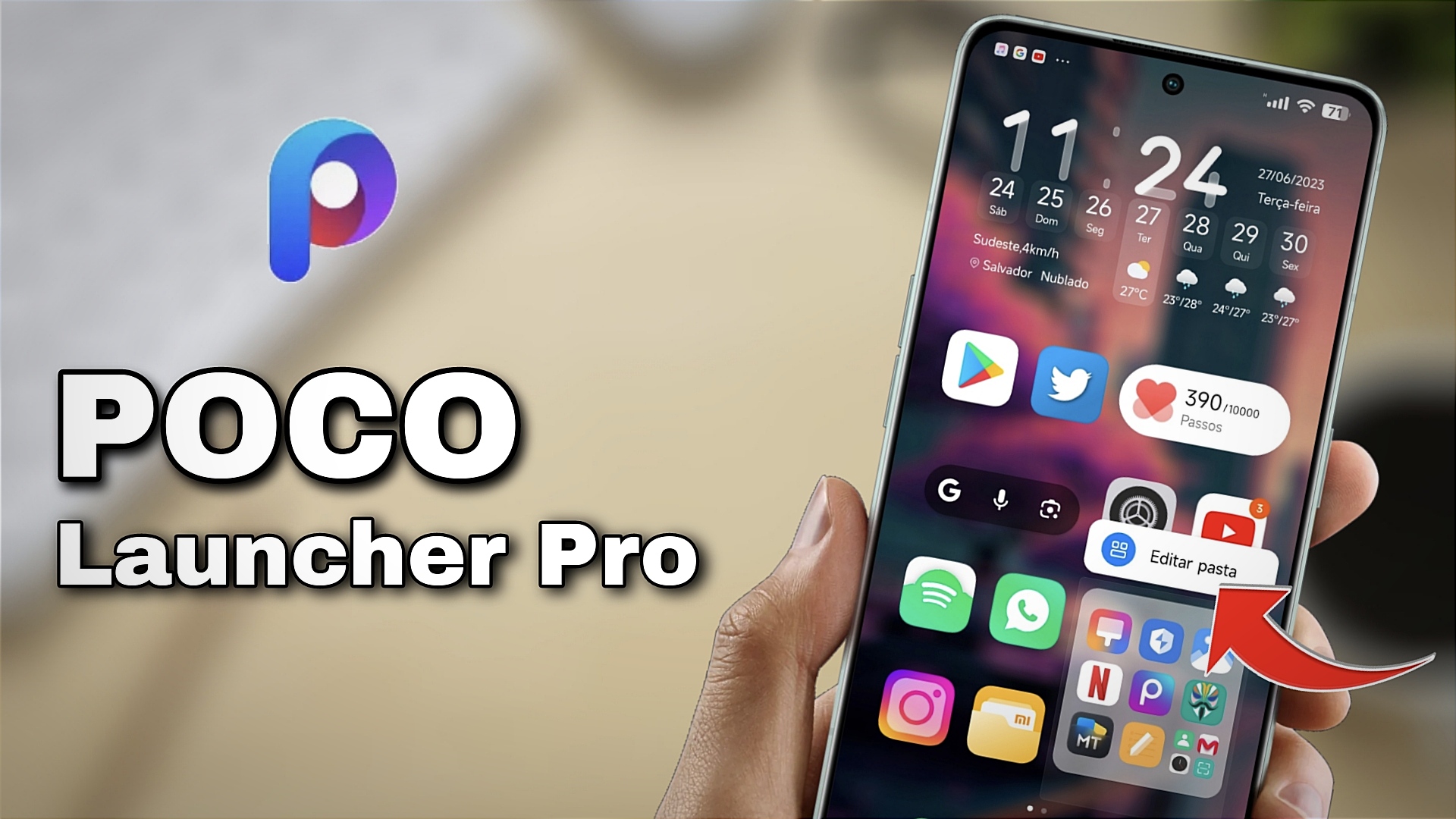 Poco Launcher - Super Pastas Com Blur e Animacão - Animação de ...