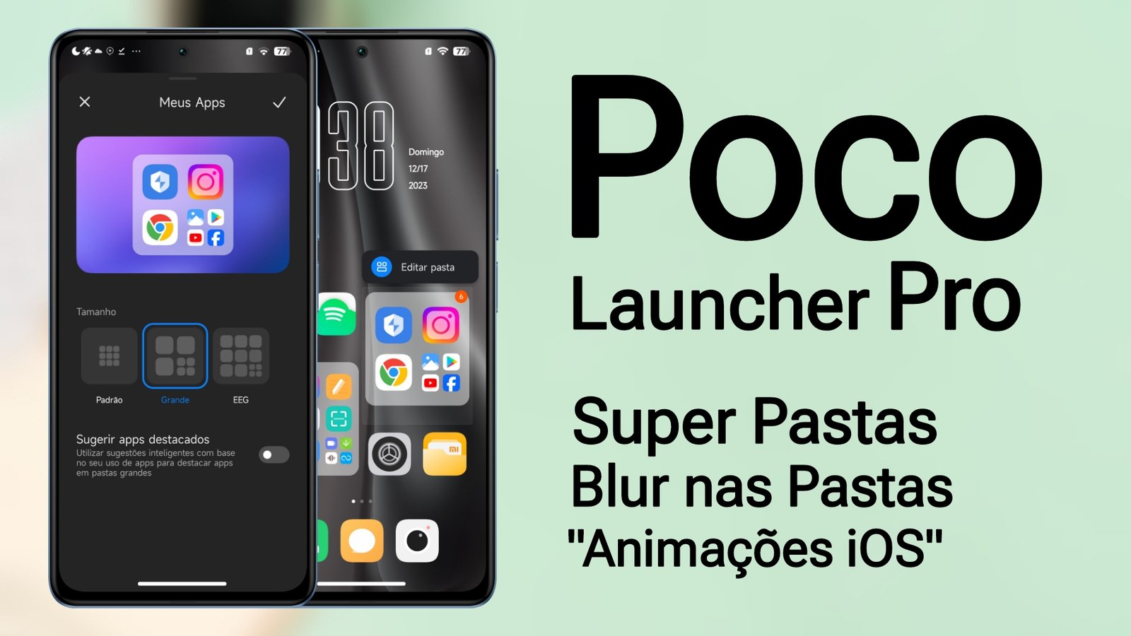 POCO Launcher Pro - Super Pastas - Blur nas Pastas - Animação de ...