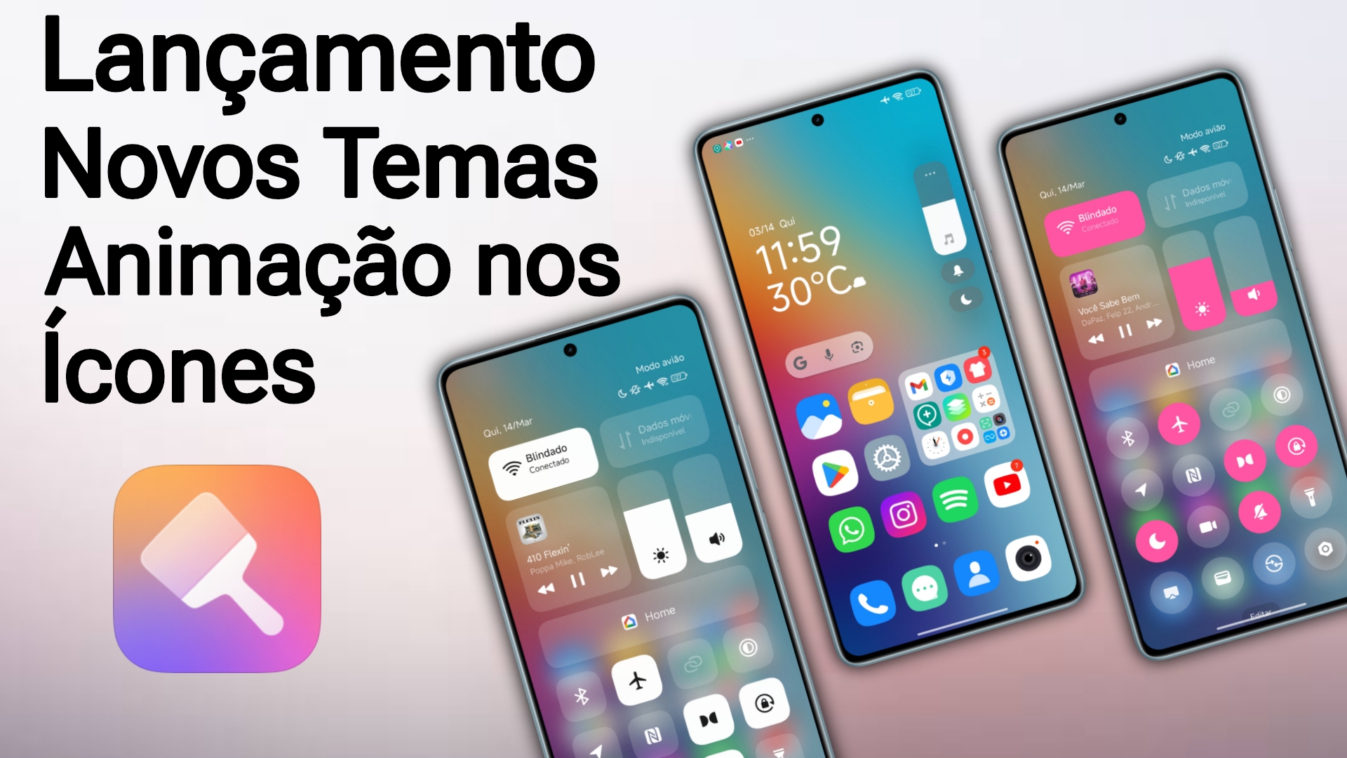 É Lançamento 🚀 - Novos Temas - Animações nos ícones + Top 2 Centro de ...