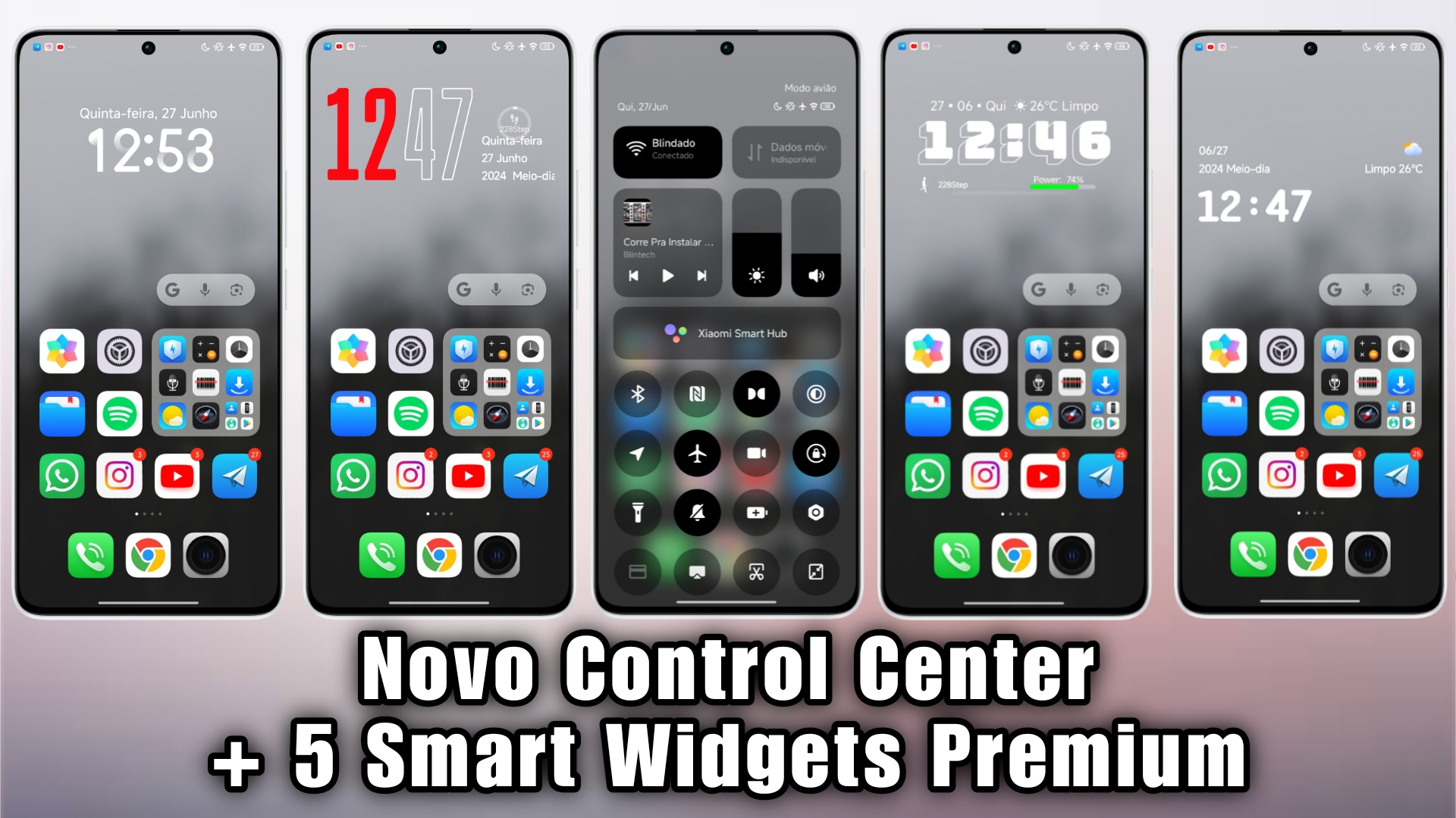 Novo Centro de Control HyperOS - 5 Smart Widgets Premium - Instale ...
